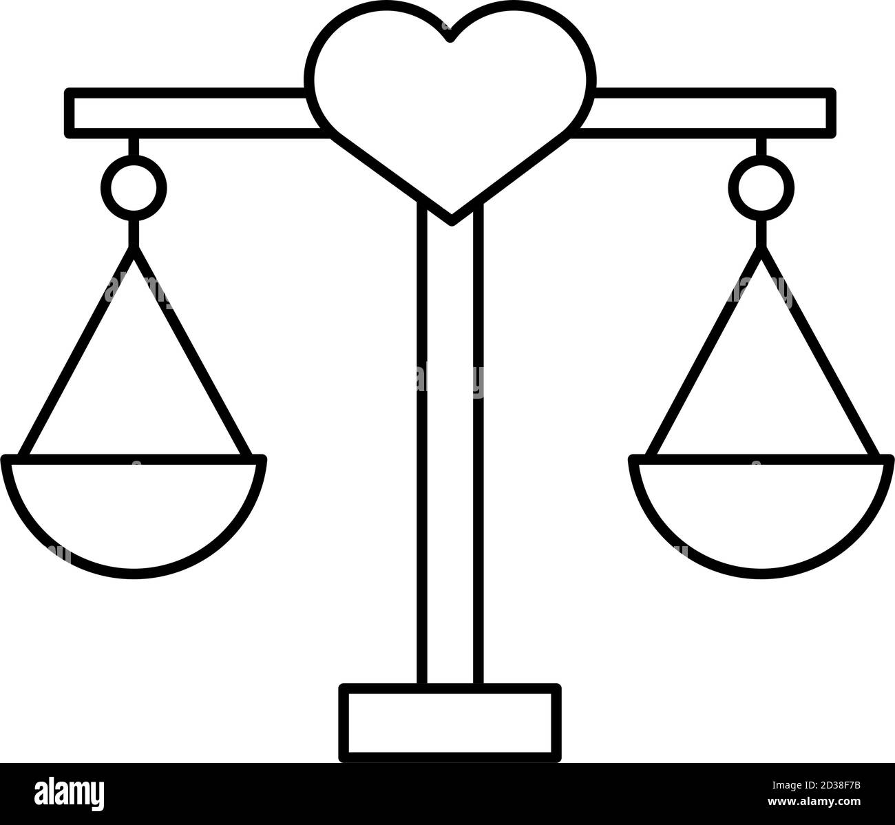 bilancia misura con vettore icona stile linea simbolo amore cuore ...