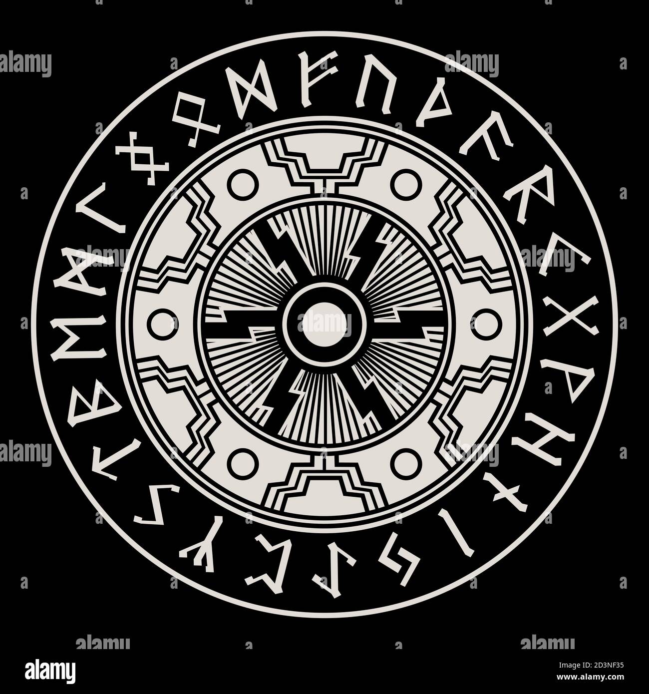 Illustrazione in stile scandinavo celtico. Pattern celtico, ruota del ...