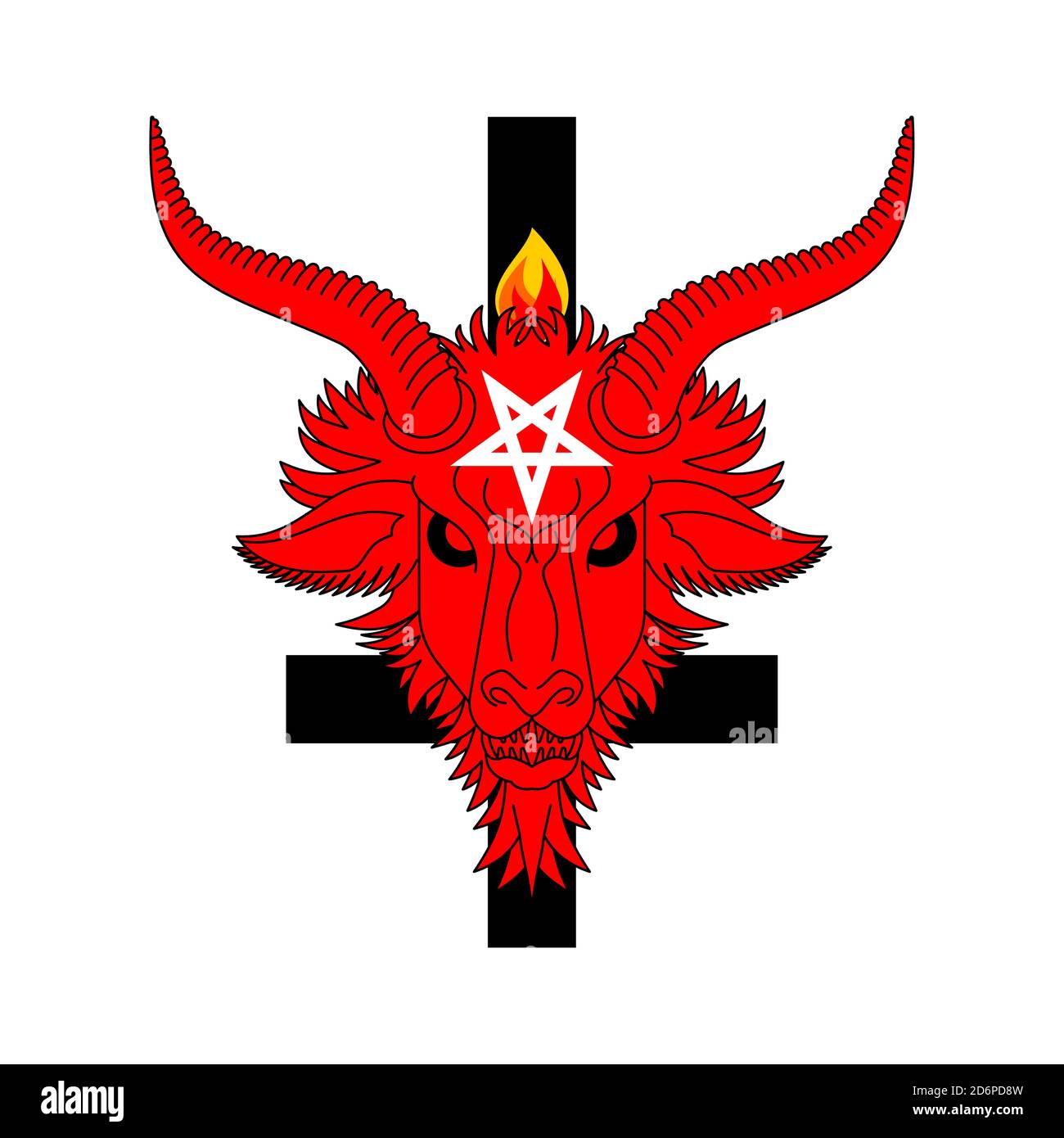 Demone di Baphomet. Simbolo satanico. Satana con testa di capra ...