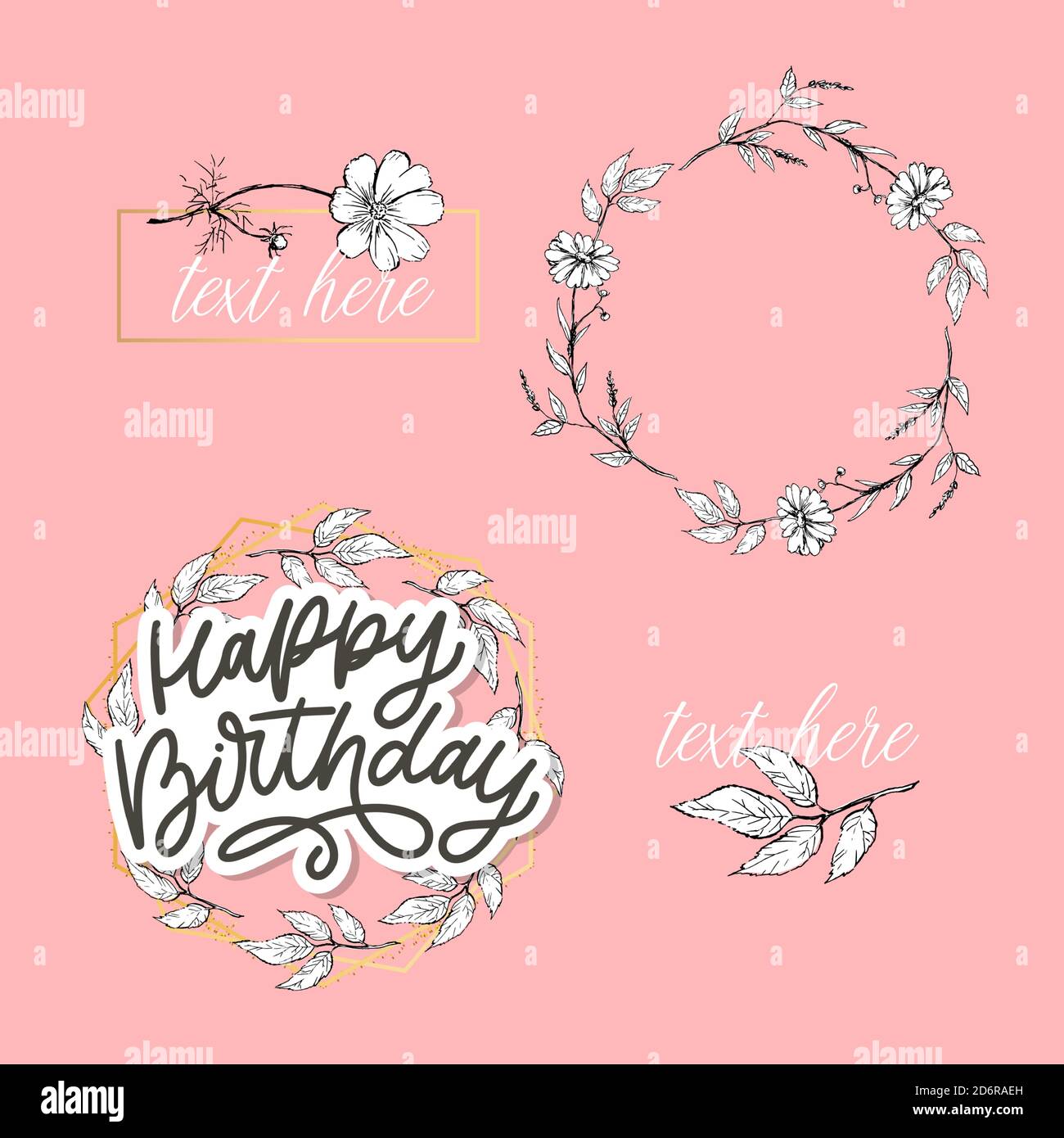 Happy birthday hand lettering greeting immagini e fotografie stock ad ...