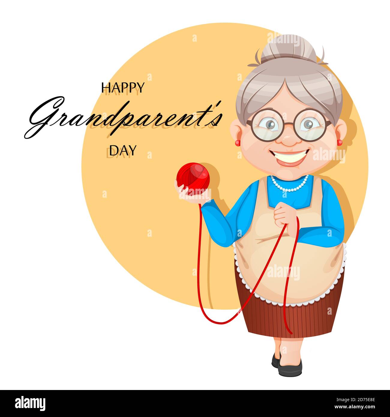 Biglietto d'auguri per il giorno dei nonni felici. Nonna cartoon ...