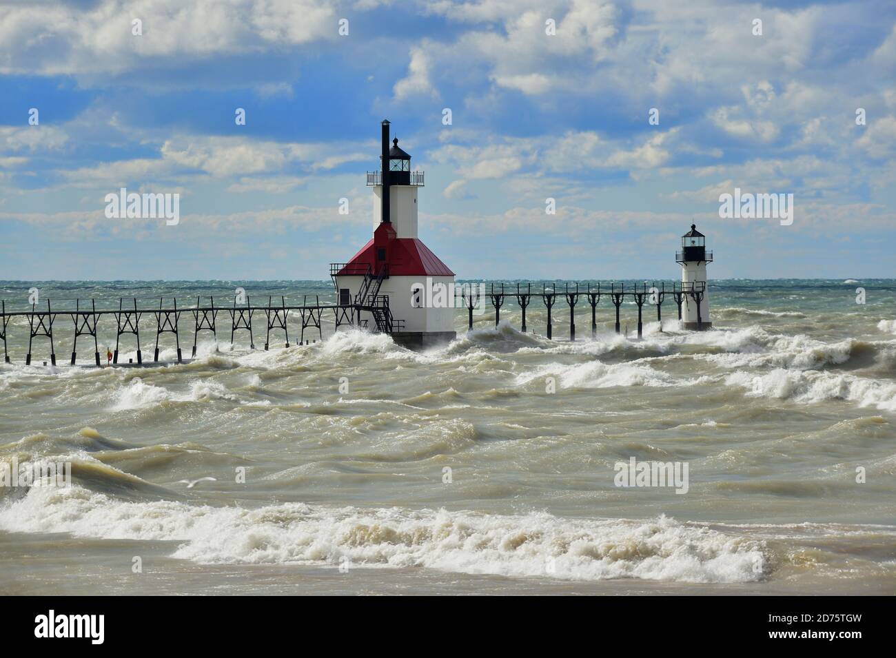 St joseph north lights molo sul lago michigan immagini e fotografie ...