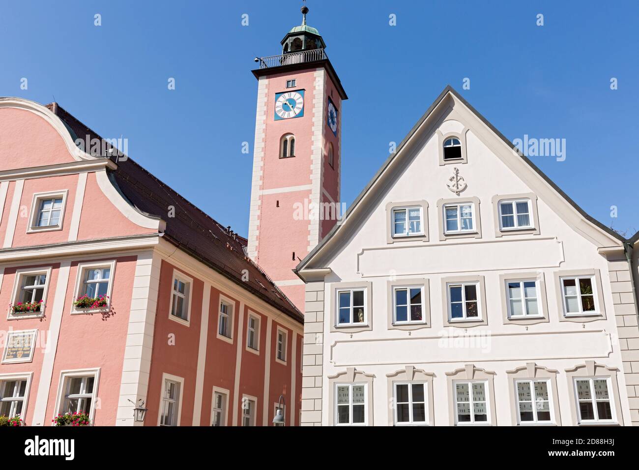 Eichstätt, Häuser am Marktplatz, Rathaus, Hausfassade, Turm Foto stock ...
