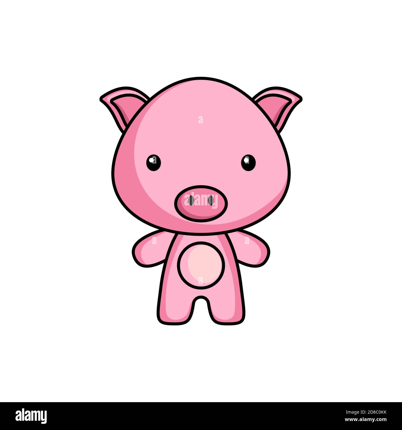 Carino modello di logo di maiale cartoon su sfondo bianco. Mascot ...