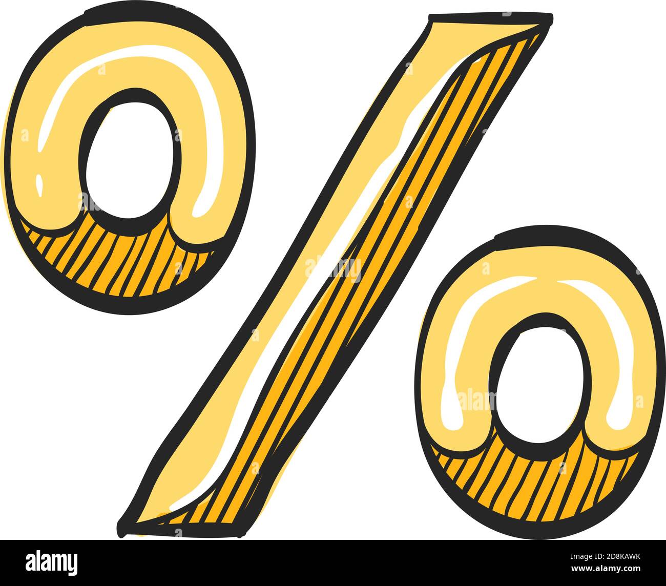 Icona del simbolo percentuale nel disegno a colori. Matematica ...