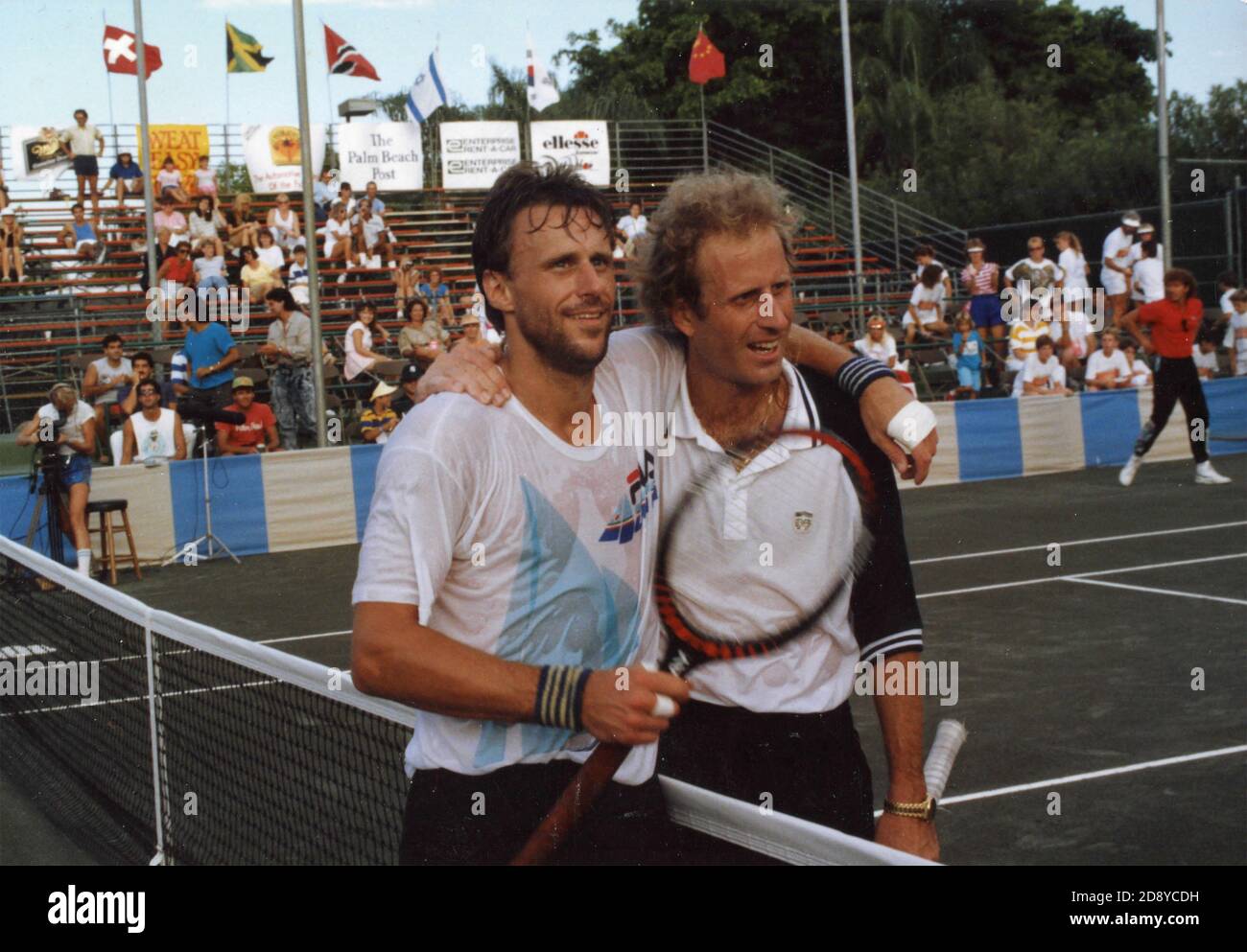 Il tennista svedese Bjorn Borg e il tennista americano Vitas Gerulaitis ...