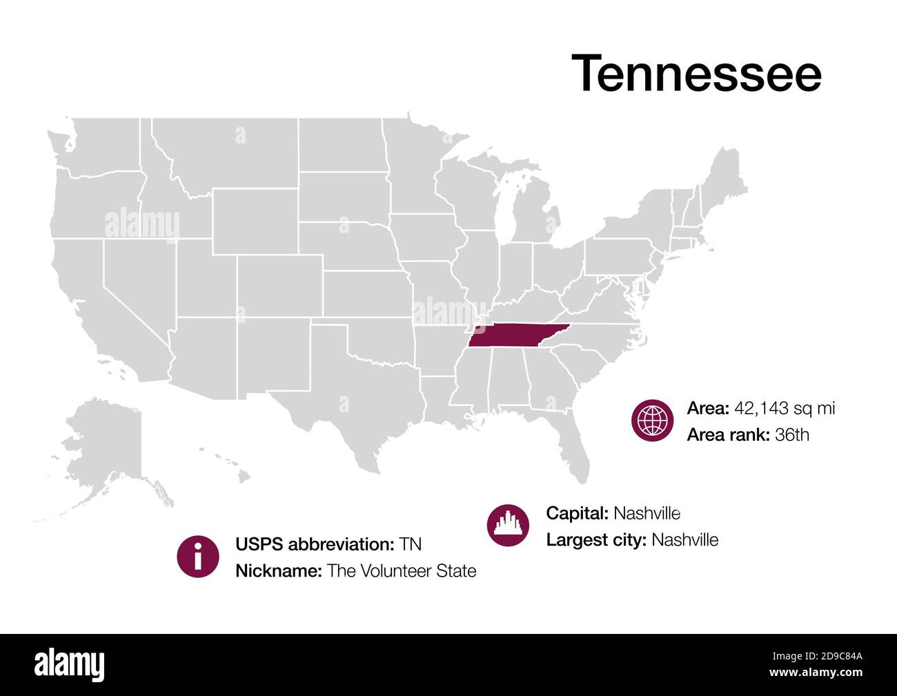 Mapa político de tennessee immagini e fotografie stock ad alta ...