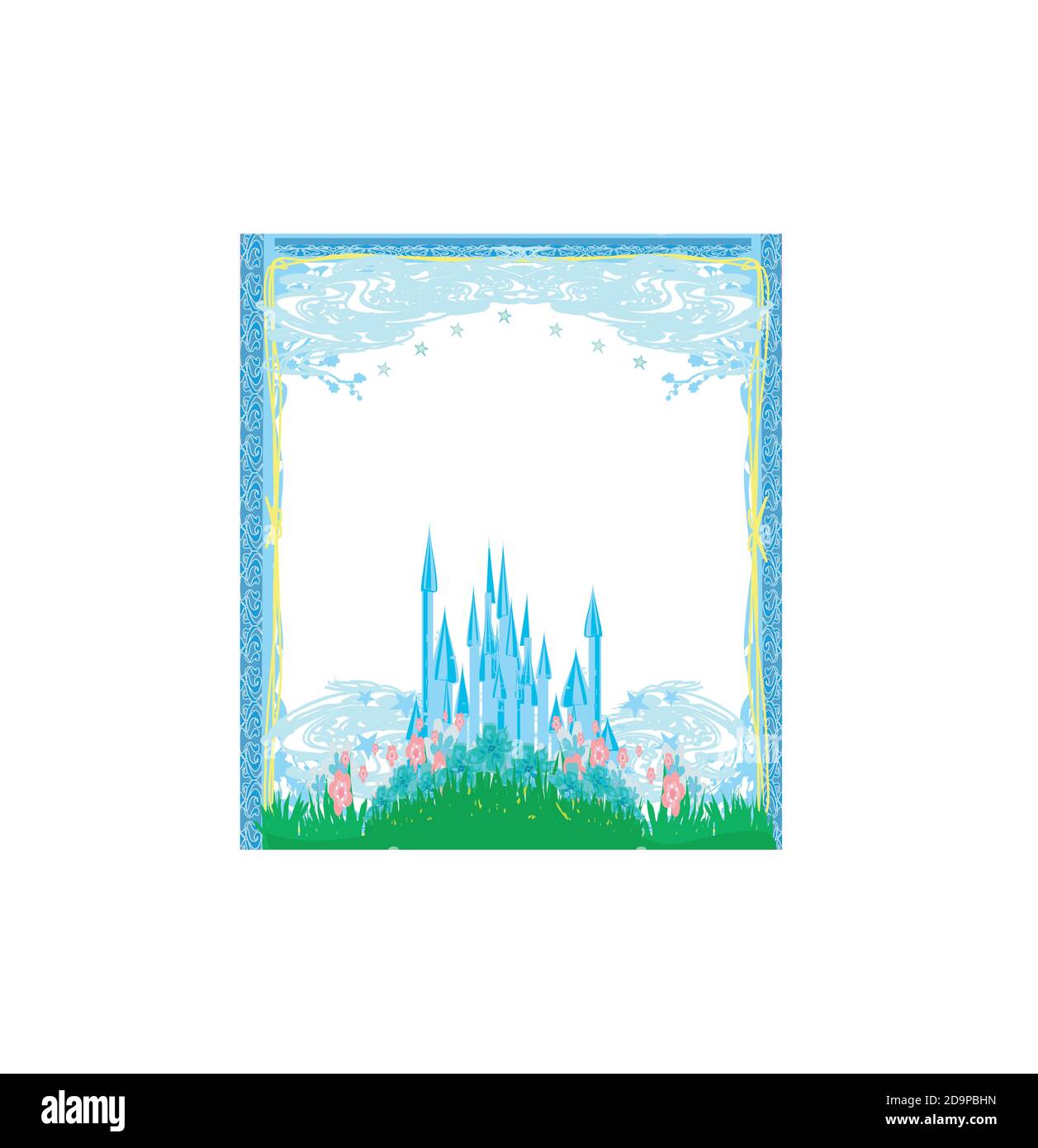 Cornice decorativa vintage castello magico delle fiabe della ...