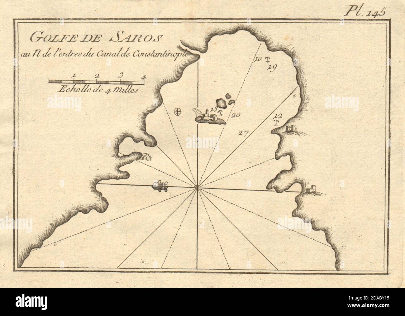 Golfe de Saros. Golfo di Saros, a nord delle Dardanelli. Turchia. Mappa ...