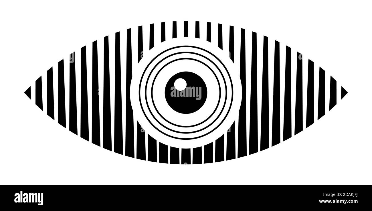 Icona occhio, simbolo occhio umano, isolato su sfondo bianco. Modello ...