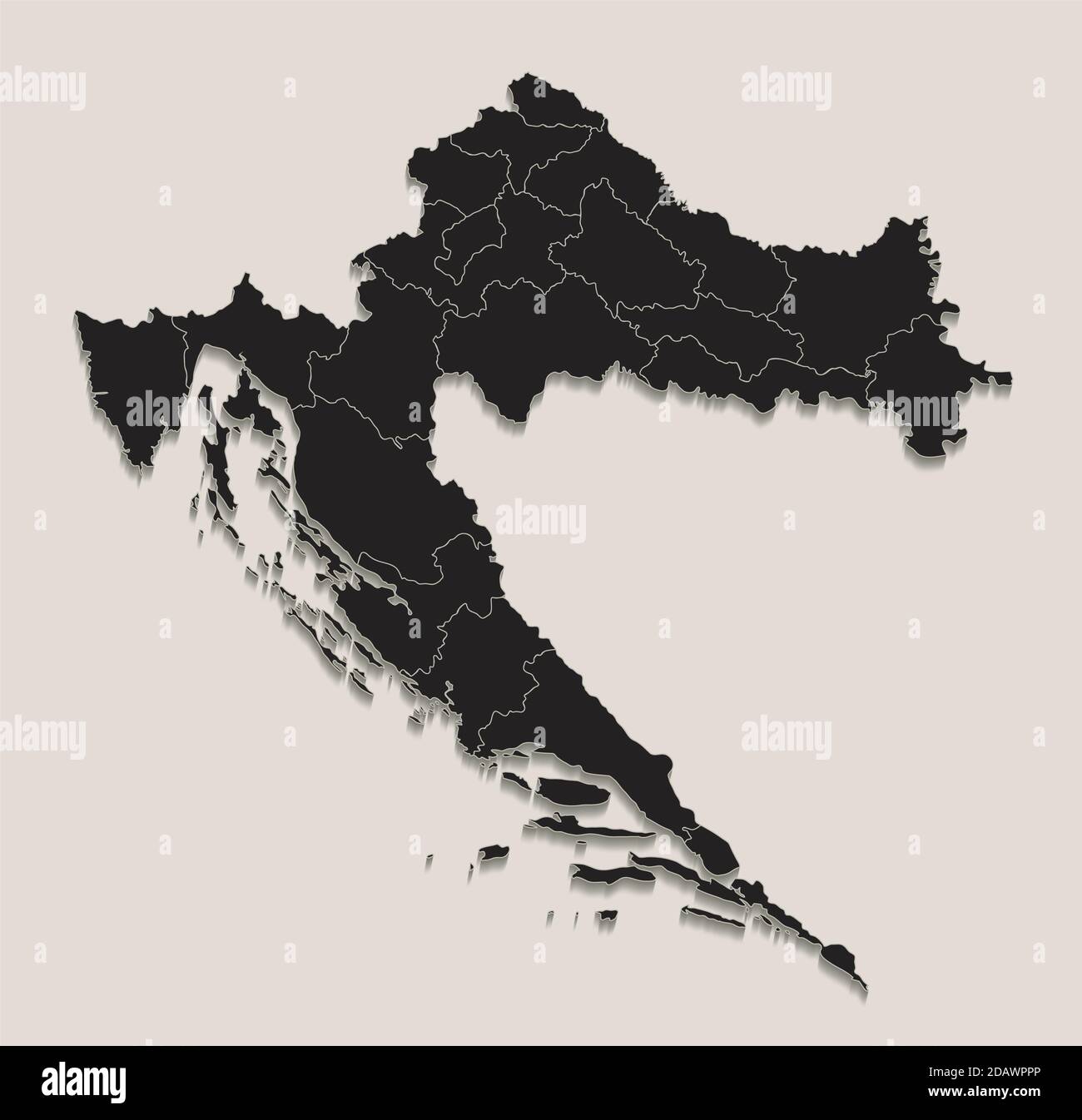 Croazia regioni mappa immagini e fotografie stock ad alta risoluzione ...