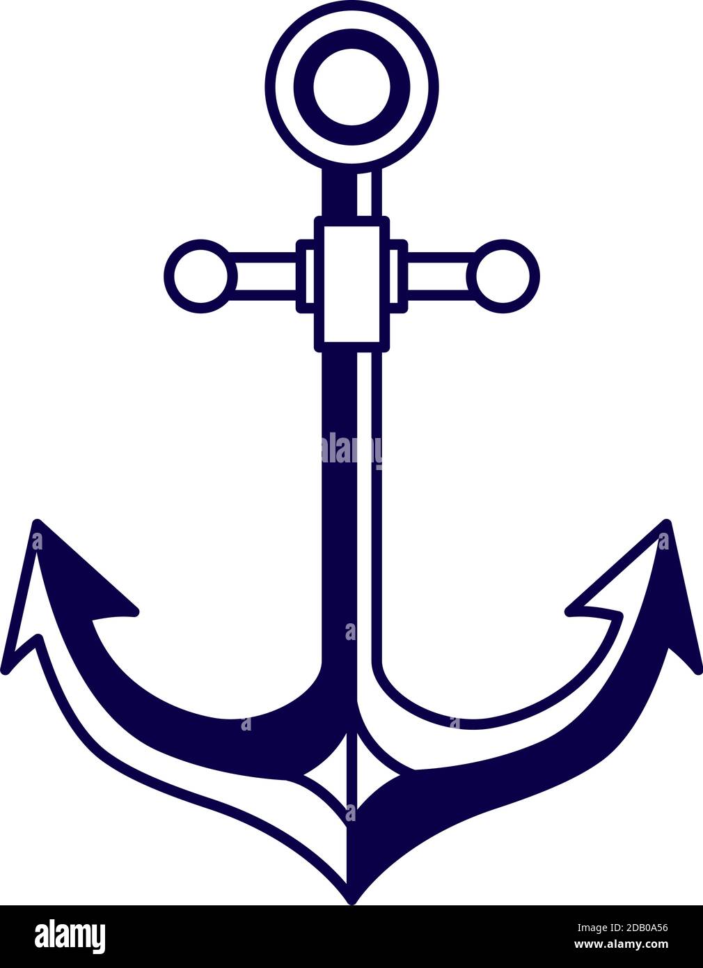 simbolo del mare ancora stile linea icona disegno vettoriale ...