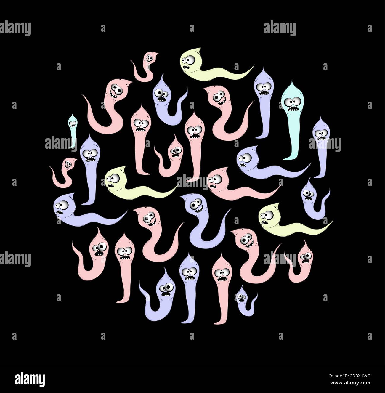 helminths, rotondworm. parassiti intestinali. segnale di avvertimento ...