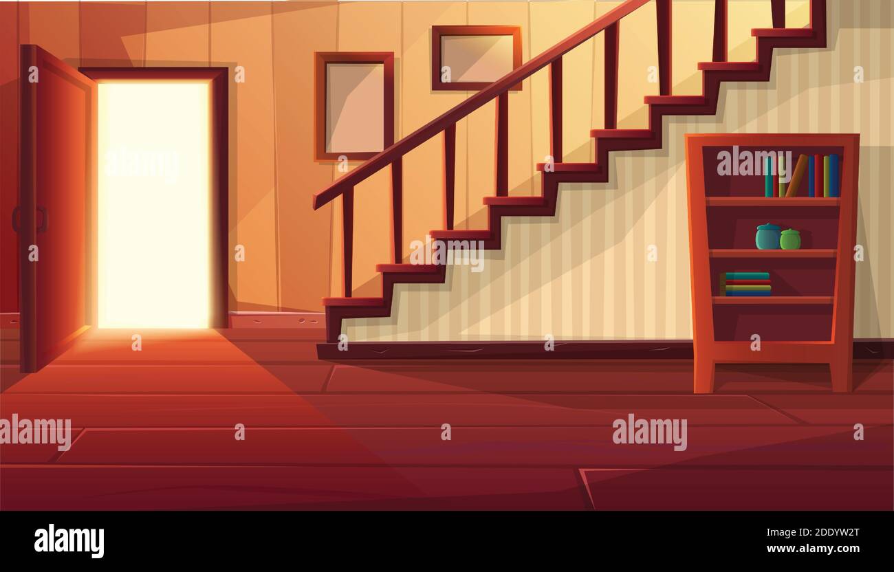 Illustrazione vettoriale in stile cartoon dell'interno della casa ...