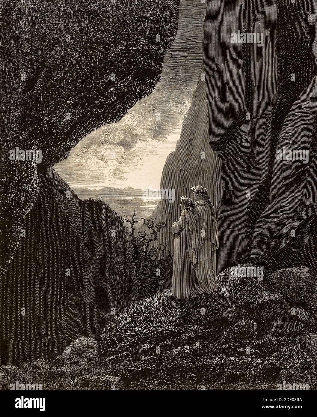 Dante Divina Commedia - Inferno - XXXIV canto - Dante e Virgilio in ghiaccio di Cocito, dove ...