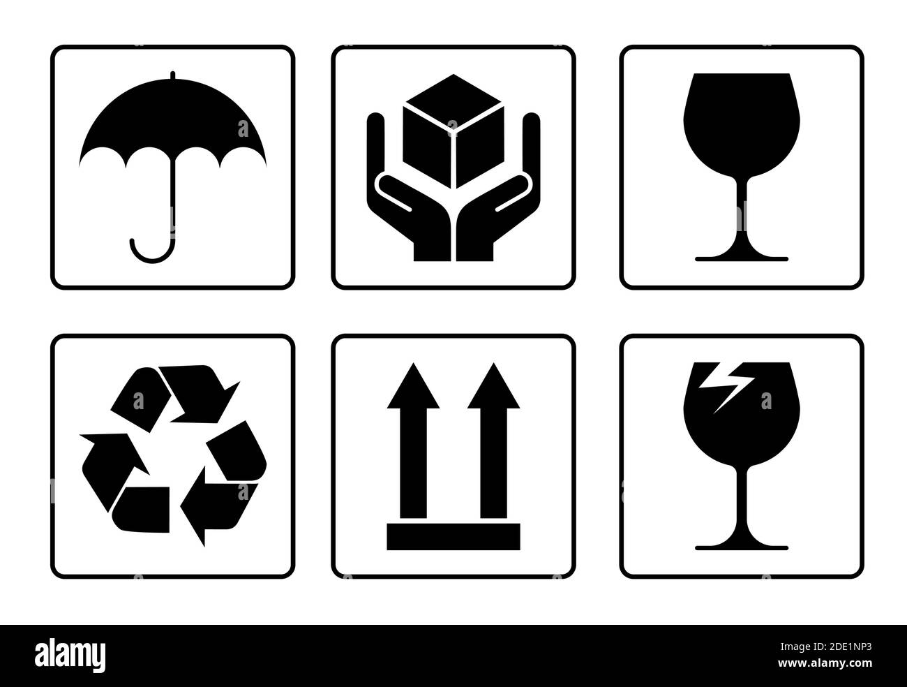 Fragile Pictogram Foto e Immagini Stock in Bianco e Nero - Alamy