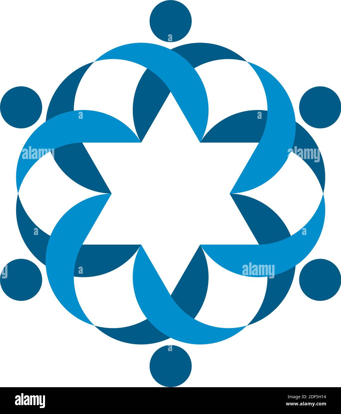 Blue teamwork group logo symbol Immagini Vettoriali Stock - Alamy