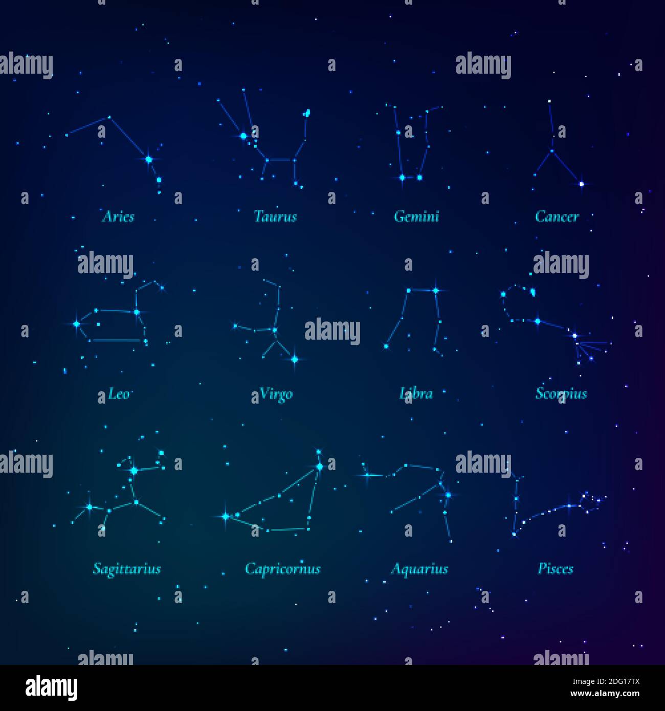 Costellazioni dei segni zodiacali immagini e fotografie stock ad alta risoluzione - Alamy