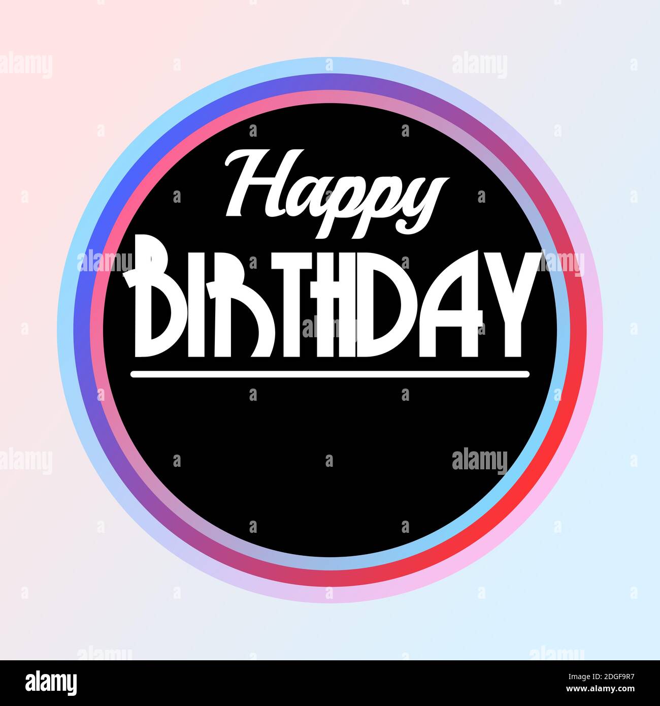 Colori cerchio Happy Birthday lettering testo con disegno tipografico ...