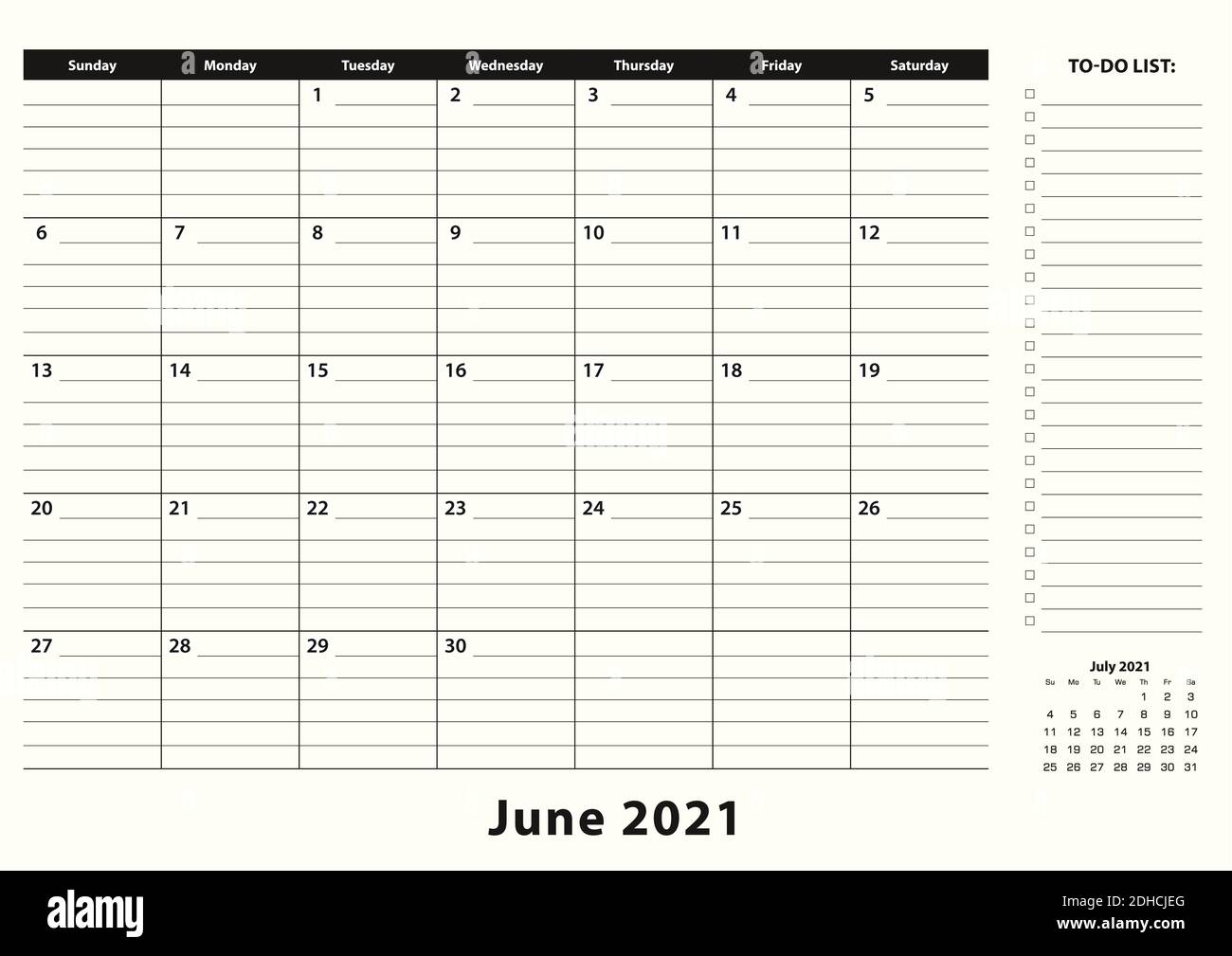 Giugno 2021 Calendario mensile Business Desk Pad. Giugno 2021 ...