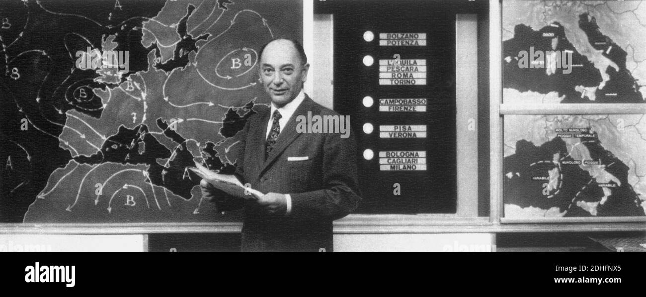 1972 , ITALIA : il colonnello EDMONDO BERNACCA alla televisione ...