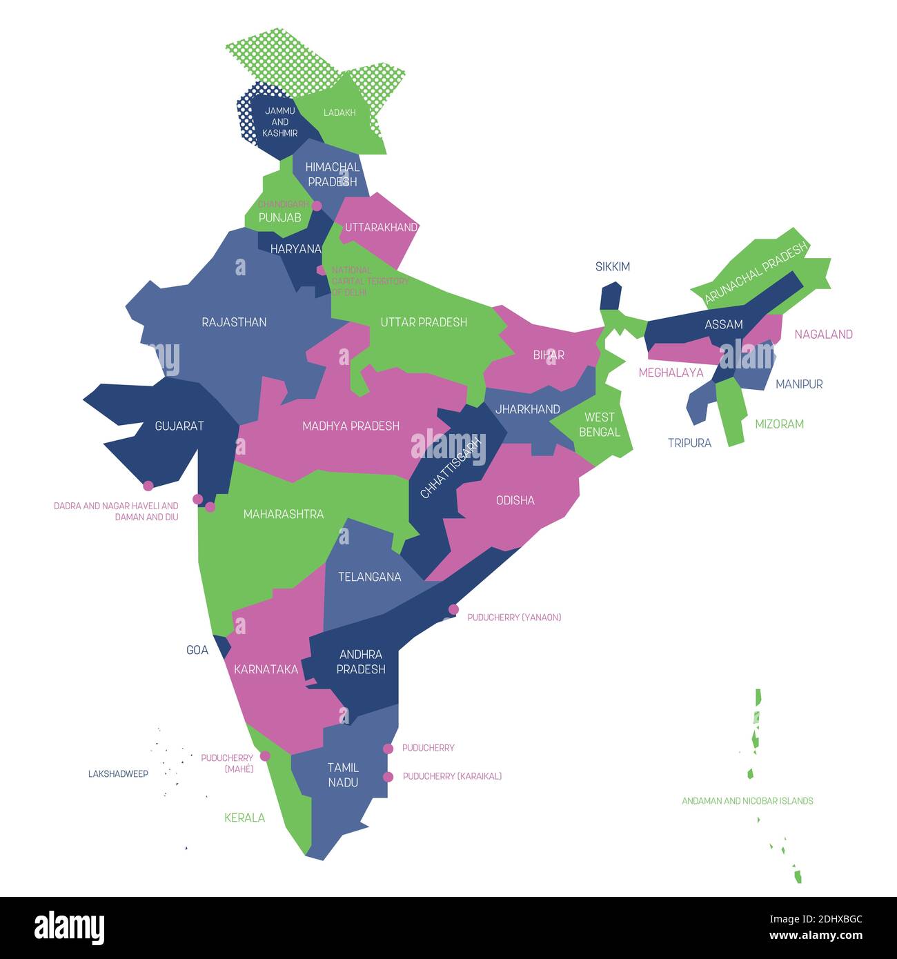 Mappa e stati dell'india immagini e fotografie stock ad alta ...