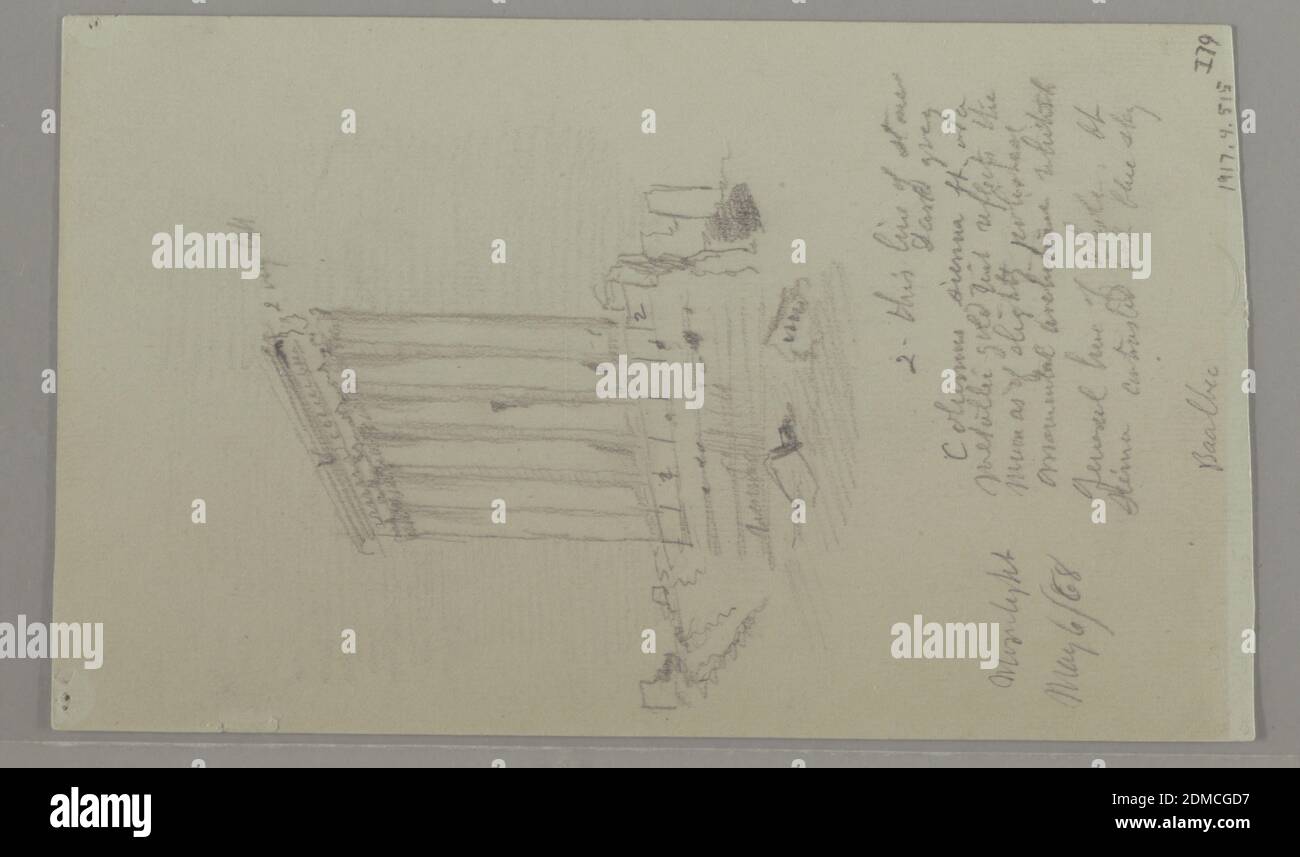 Dettaglio architettonico, Tempio di Zeus, Baalbek, Frederic Edwin ...