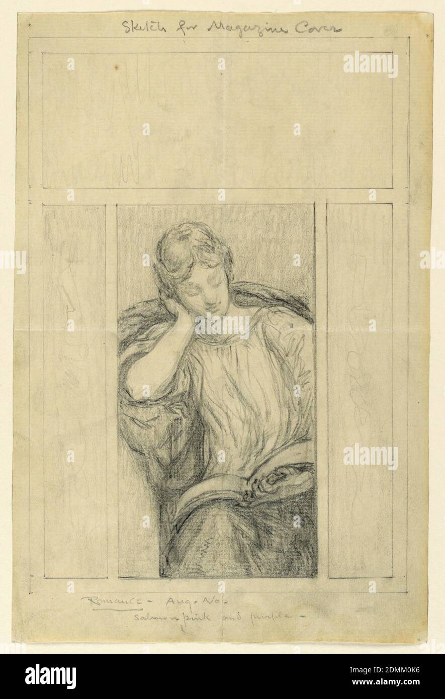 Design for Magazine Cover, Kenyon Cox, americano, 1856–1919, grafite su ...