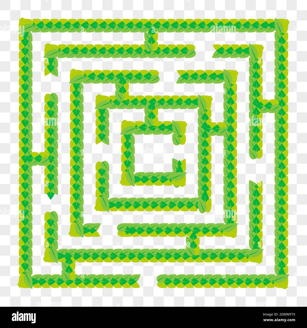 Un semplice labirinto verde di foglie. Gioco per bambini. Puzzle per ...