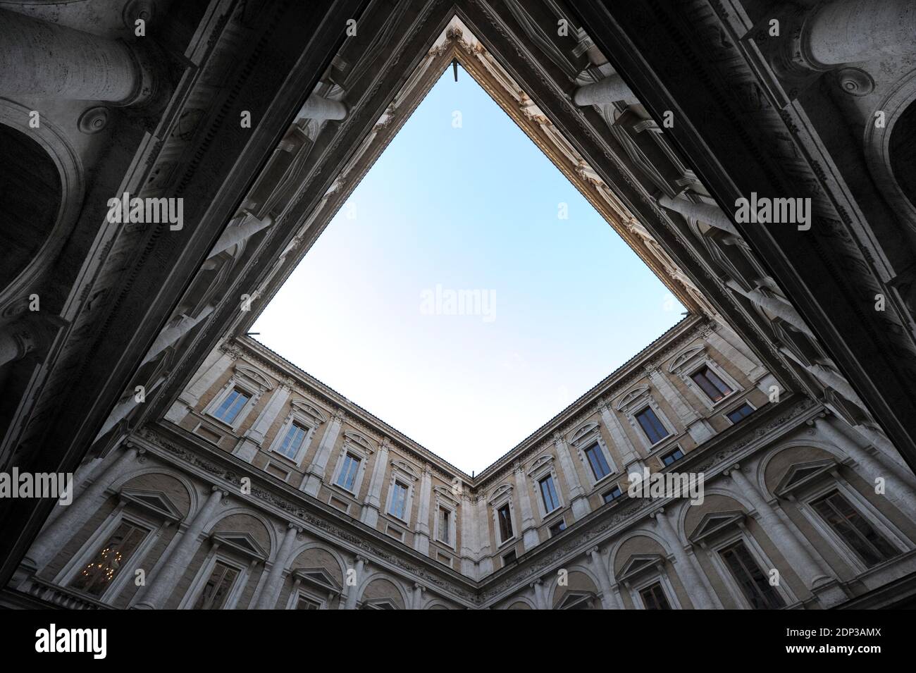 A view of Palazzo Farnese in Rome, Italy on december 12, 2014. Palazzo ...