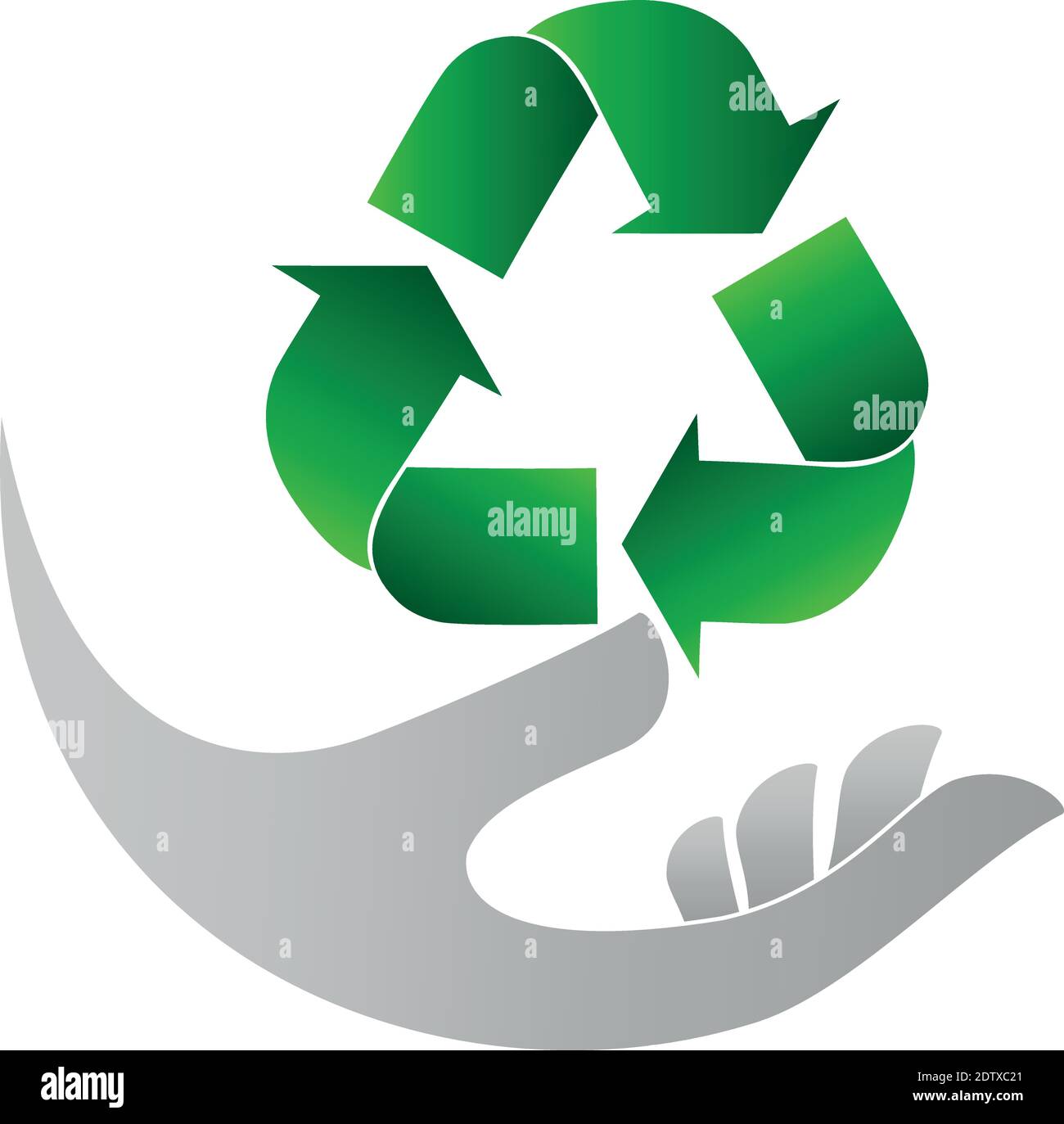 Frecce di riciclo, simbolo di riciclo, mano, logo Immagine e Vettoriale ...