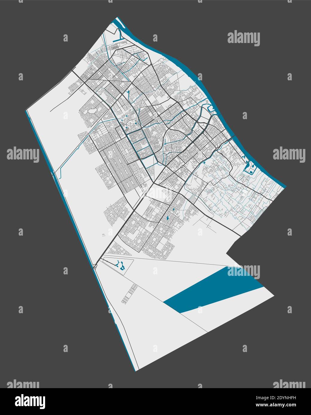 Mappa di Basra. Mappa dettagliata dell'area amministrativa della città ...