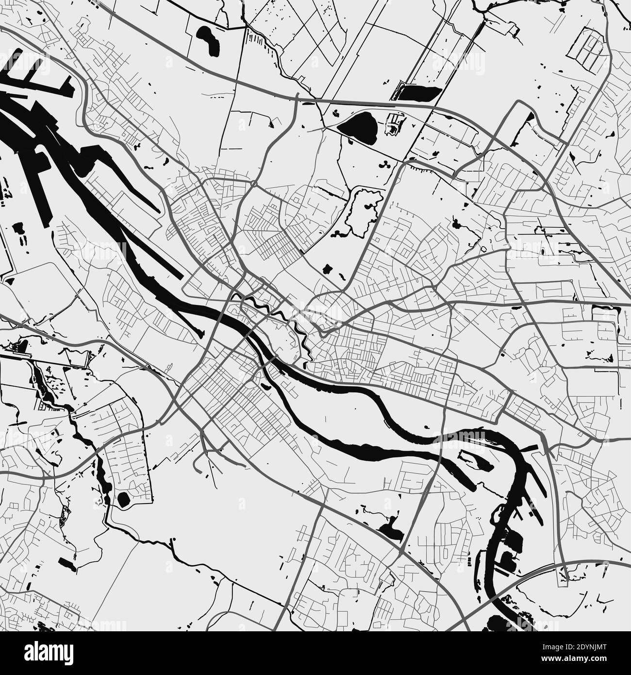 Mappa urbana di Brema. Illustrazione vettoriale, poster della mappa di ...