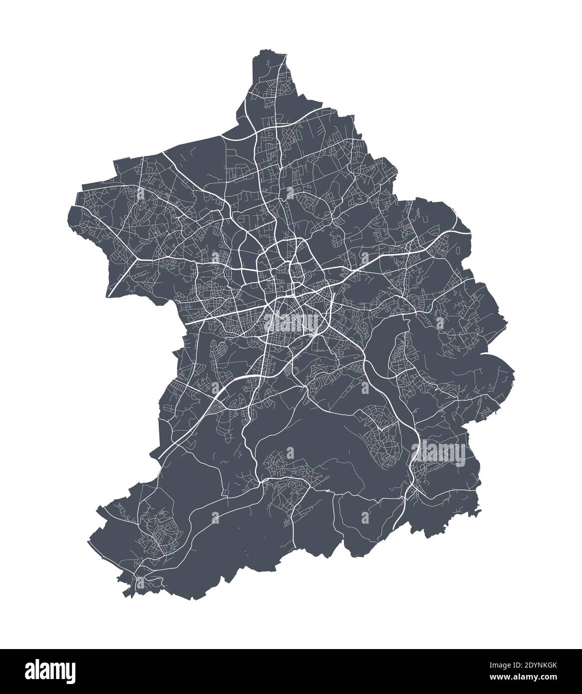 Mappa di Essen. Mappa vettoriale dettagliata dell'area amministrativa ...