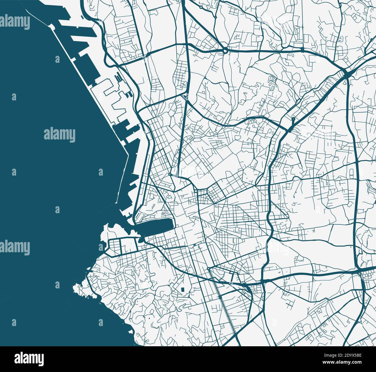 Mappa vettoriale di Marsiglia. Illustrazione del poster della mappa ...