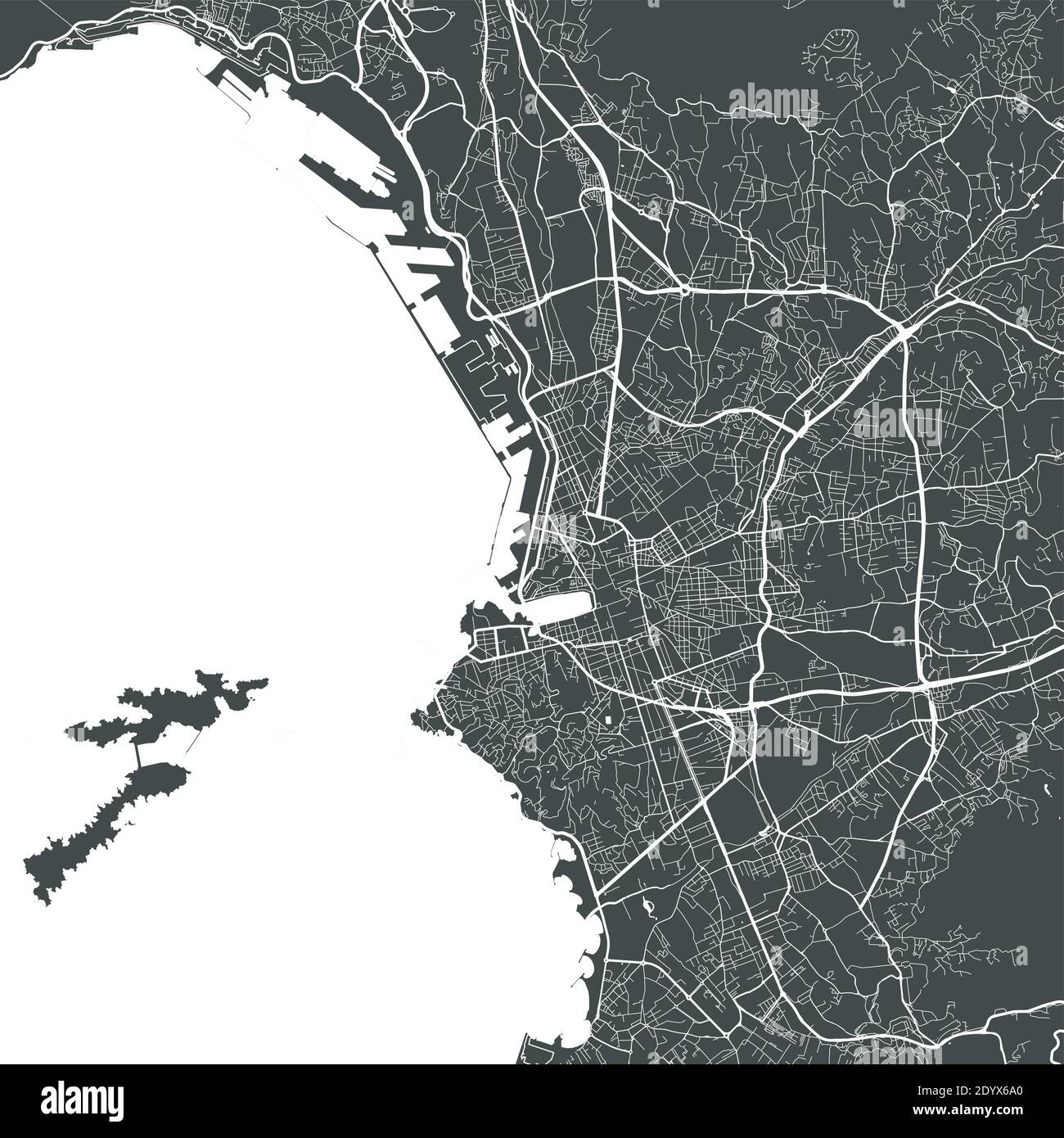Poster della mappa della città di Marsiglia. Cartellone della mappa ...