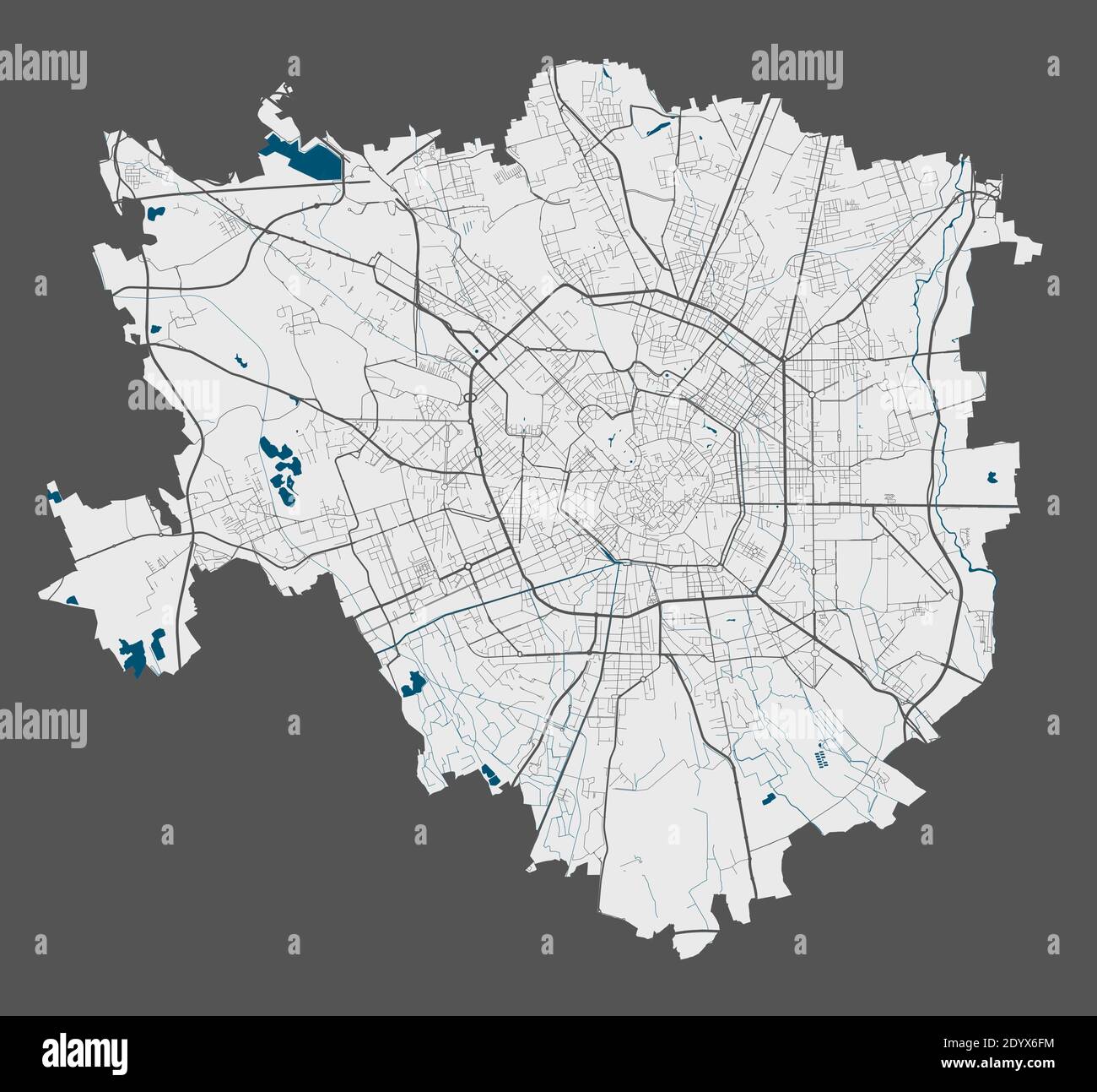 Mappa di Milano. Mappa vettoriale dettagliata dell'area amministrativa ...