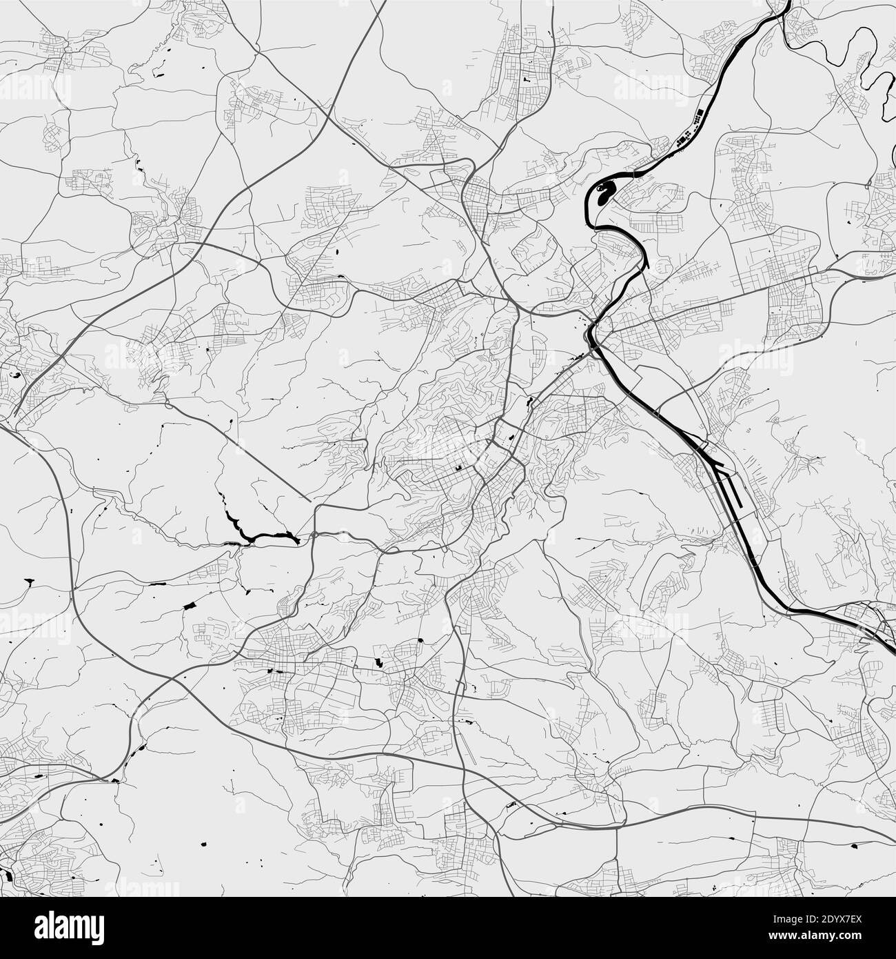 Mappa urbana di Stoccarda. Illustrazione vettoriale, poster della mappa ...