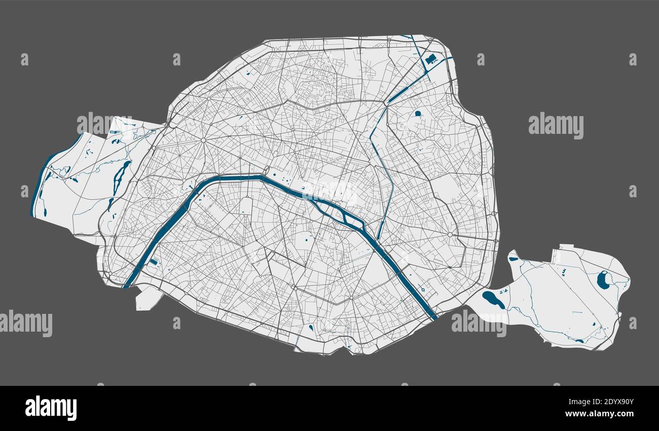 Mappa di Parigi. Mappa vettoriale dettagliata dell'area amministrativa ...