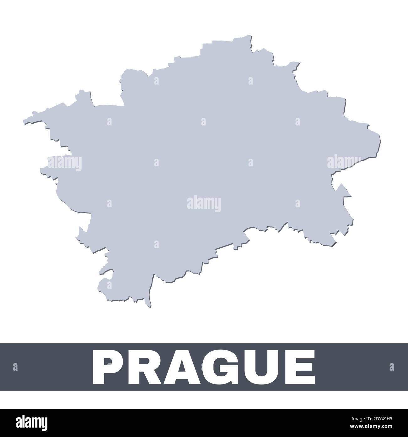 Mappa di Praga. Mappa vettoriale dell'area della città di Praga all ...