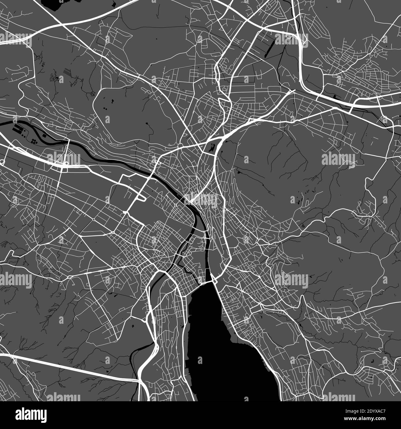 Mappa urbana di Zurigo. Illustrazione vettoriale, poster della mappa di ...