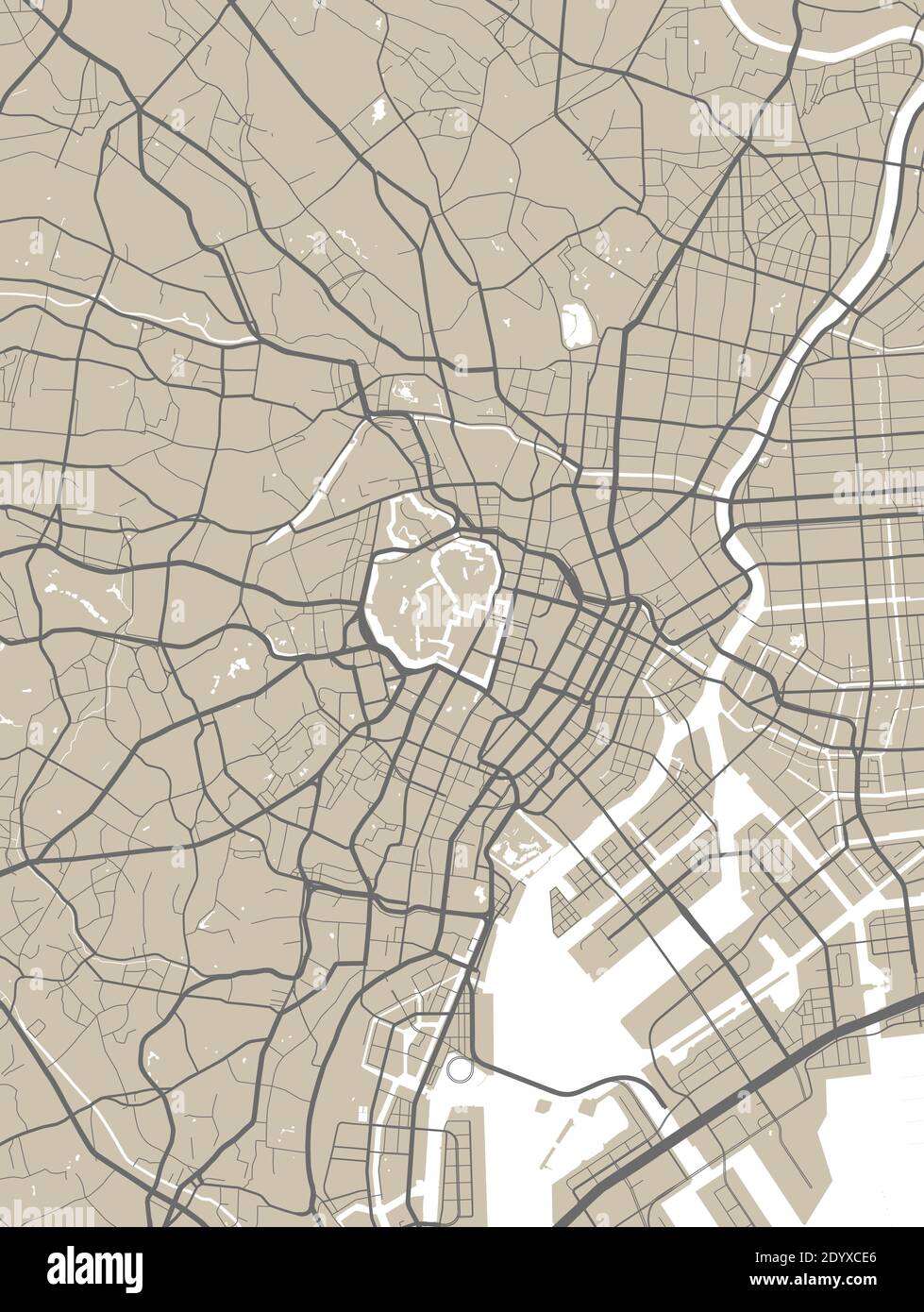 Mappa vettoriale di Tokyo. Illustrazione del poster della mappa ...