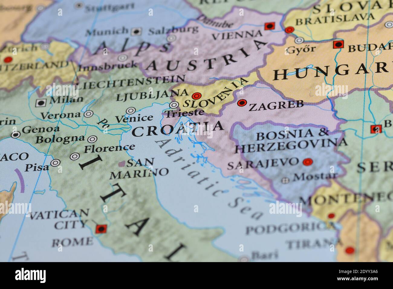 Mappa turistica croazia immagini e fotografie stock ad alta risoluzione ...