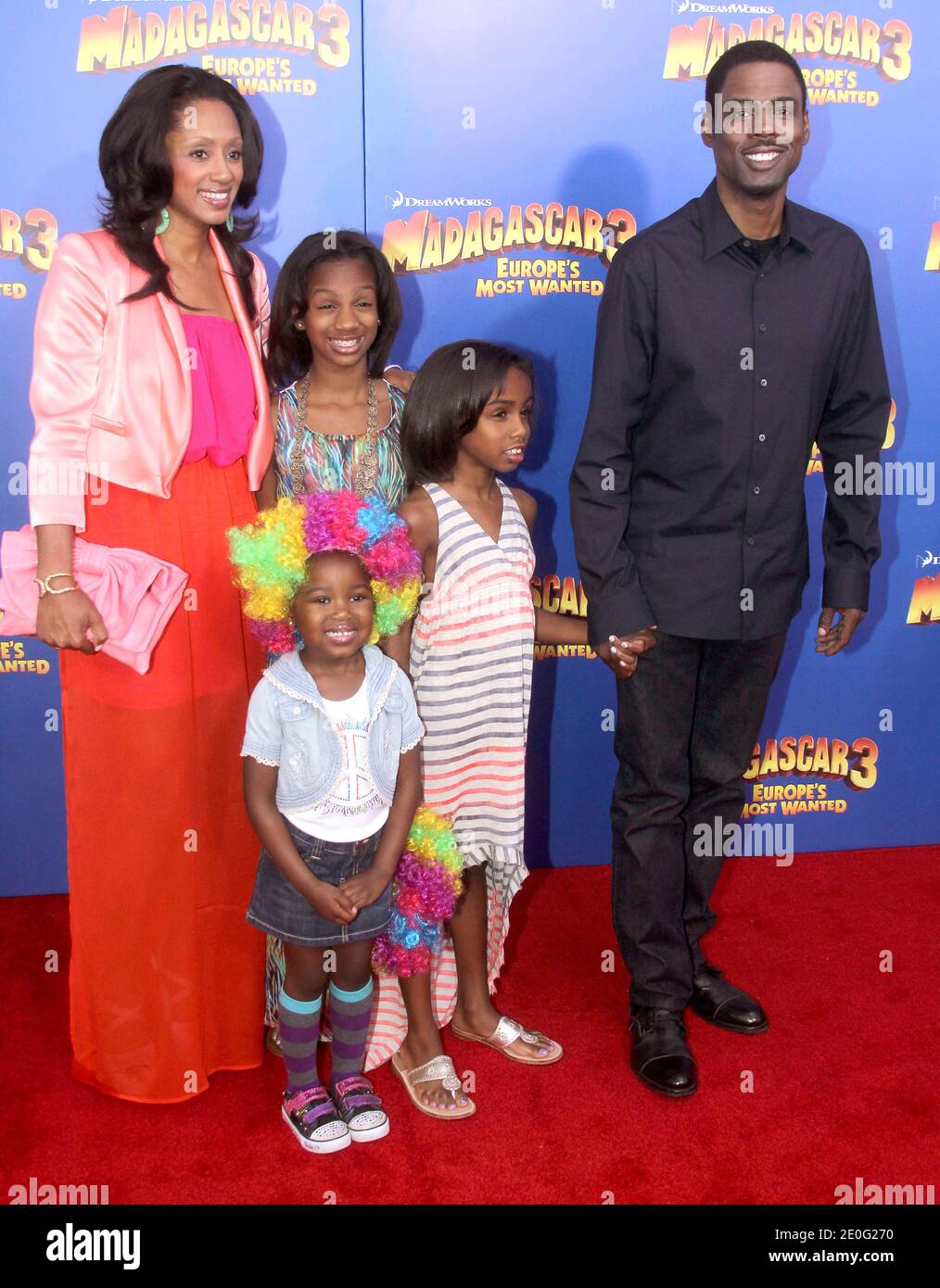 L'attore Chris Rock con la moglie Malaak Compton-Rock e i loro figli ...