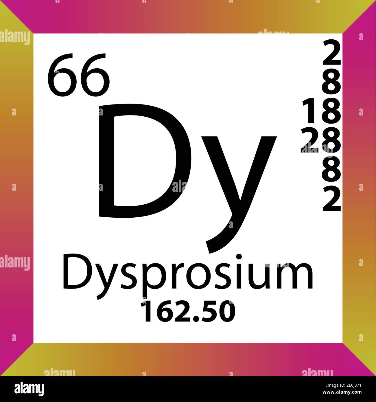 DY Disprosio Tabella periodica degli elementi chimici. Illustrazione a ...