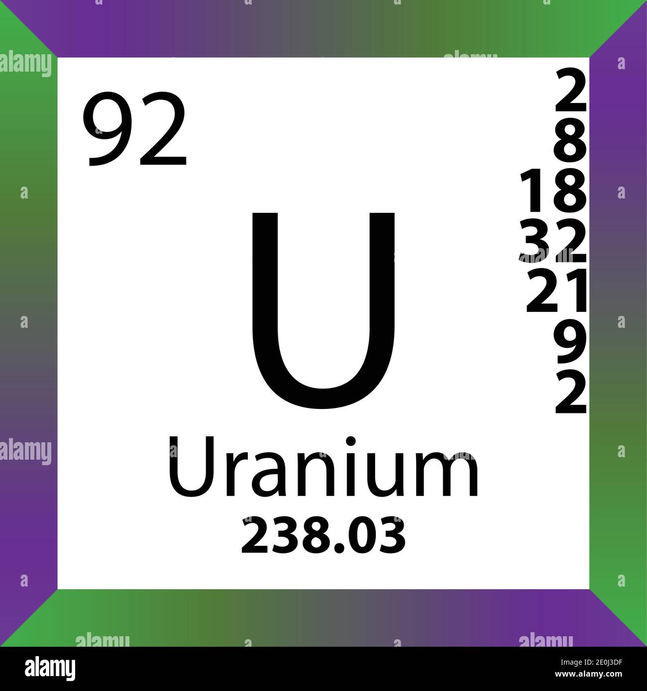Simbolo di uranio tavola periodica Immagini Vettoriali Stock - Alamy