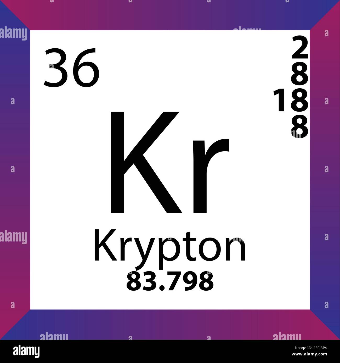 KR Krypton Tavola periodica degli elementi chimici. Illustrazione a ...