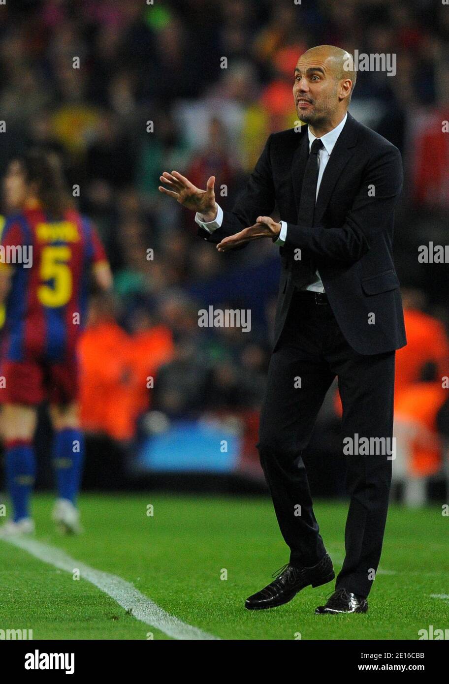 L'allenatore di Barcellona Josep Guardiola durante la semifinale della ...