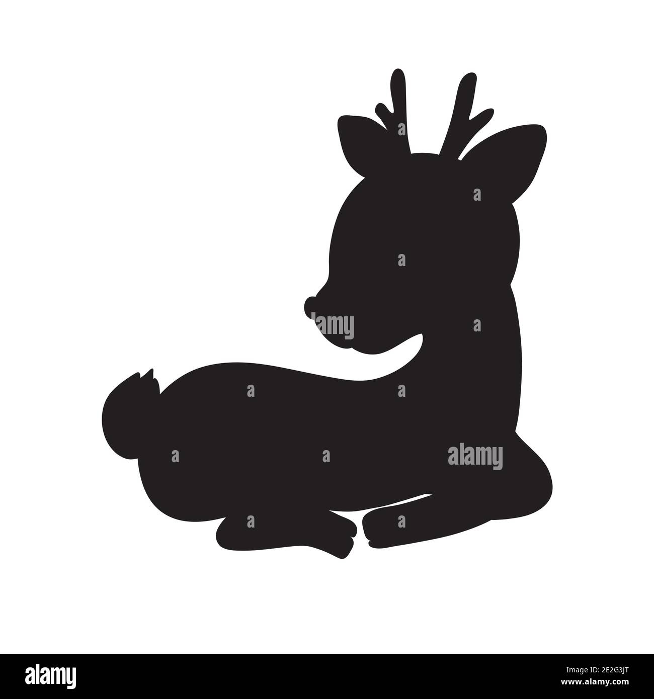 Illustrazione di cervo sagoma Foto e Immagini Stock in Bianco e Nero ...