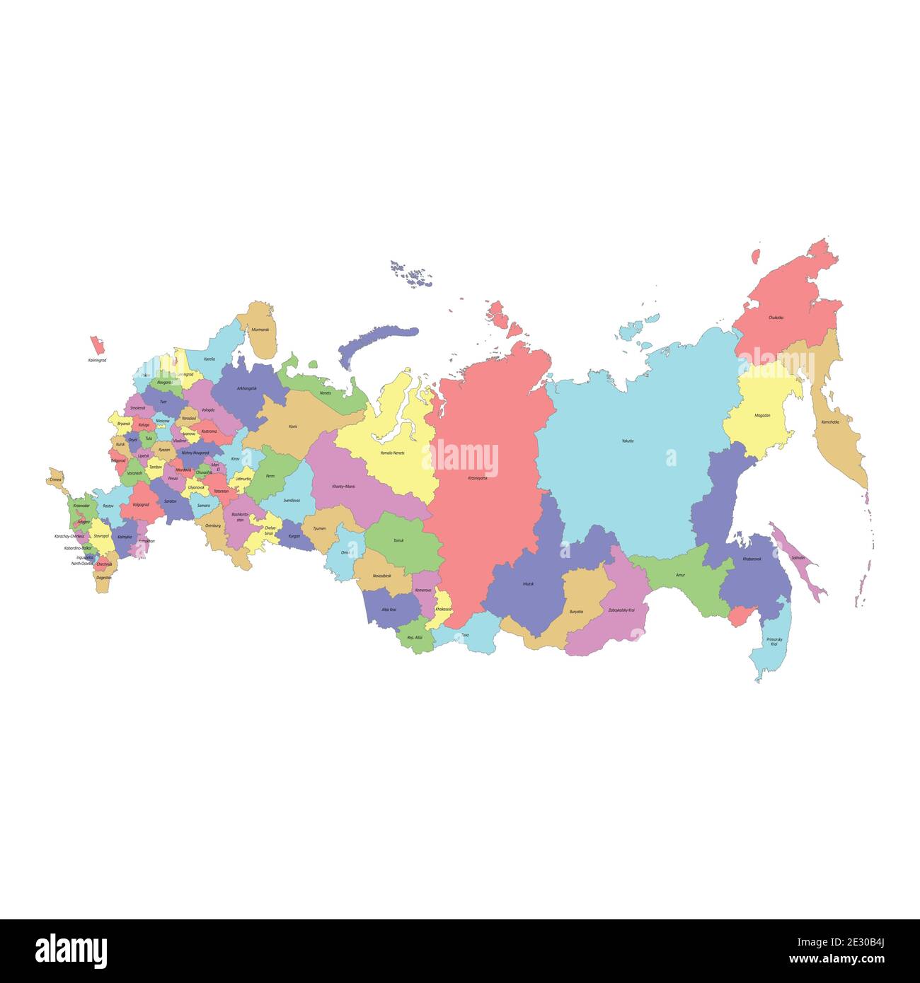 Mappa russia e suoi confini immagini e fotografie stock ad alta ...